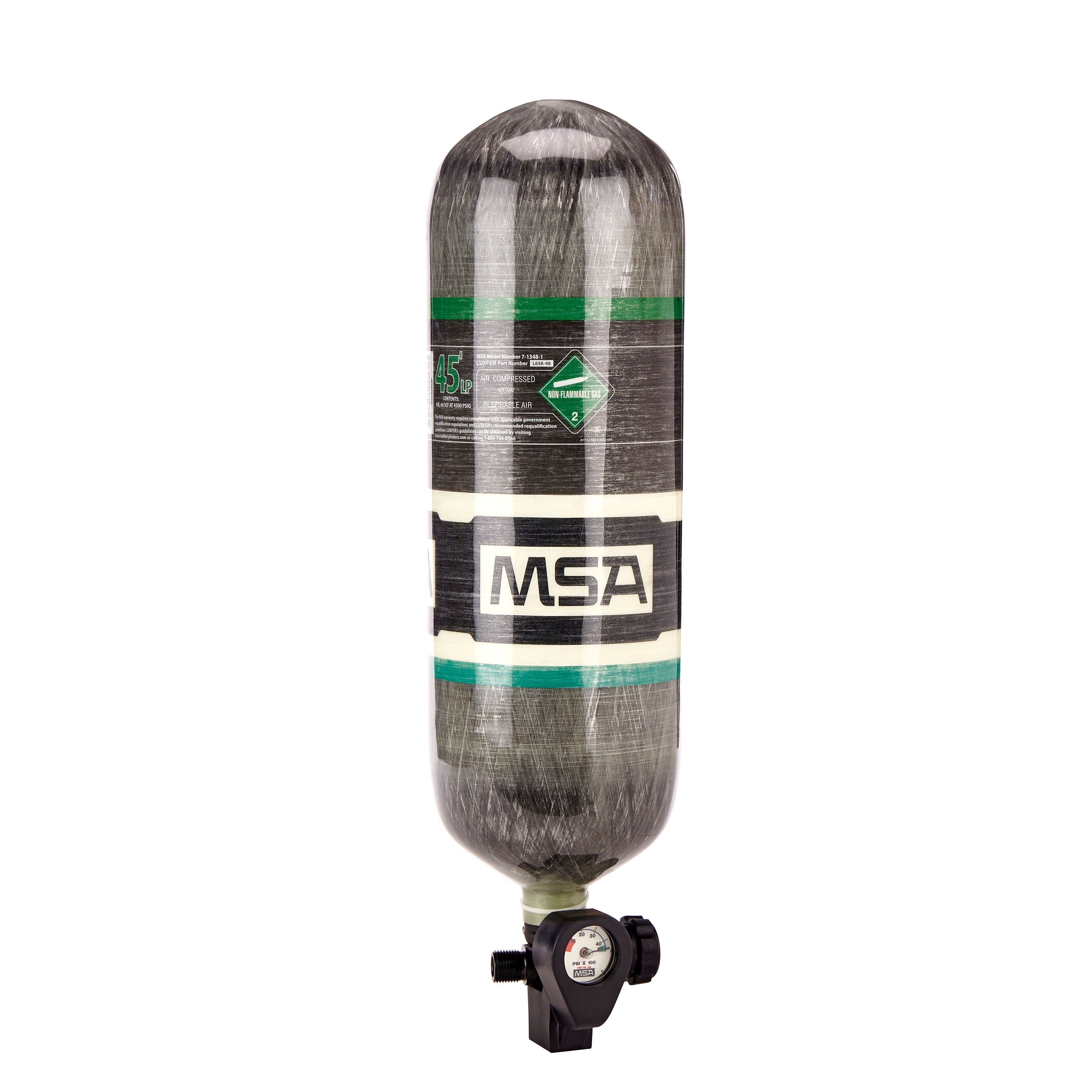MSA SuperLite Carbon Wrapped Low Pressure Stealth SCBA Cylinder ...